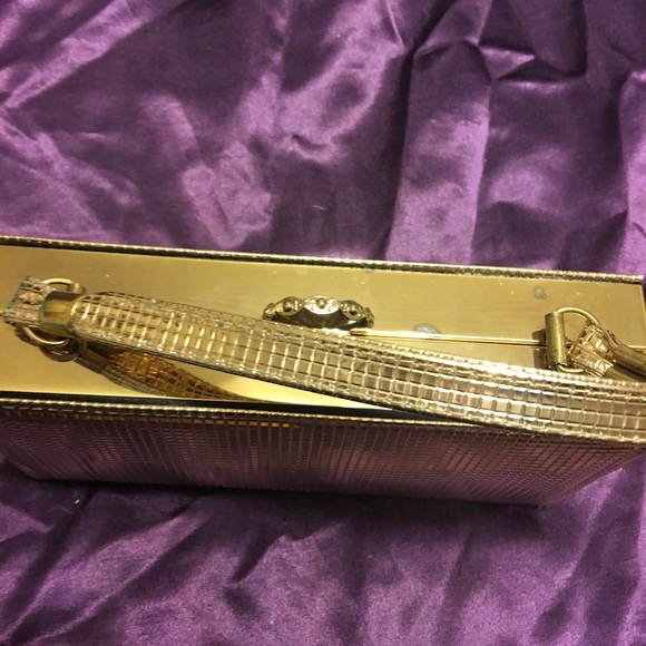 Vintage | Bags | Vintage Gold Vinyl And Metal Box Purse Euc | Poshmark